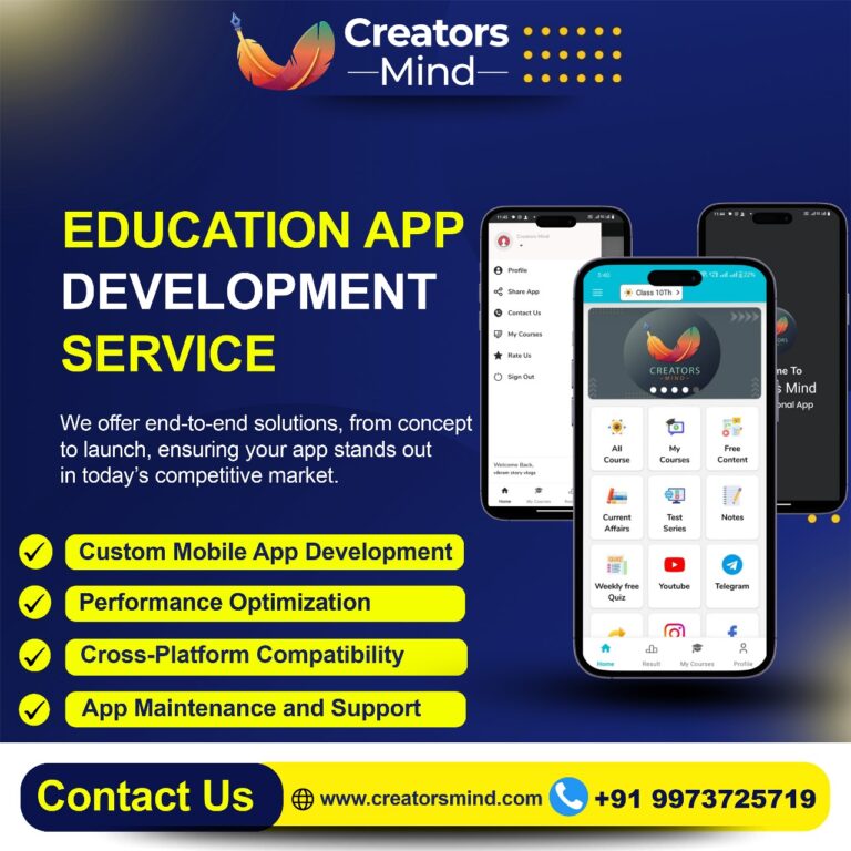 Best Educational App Development Company in India : Creators Mind India ...